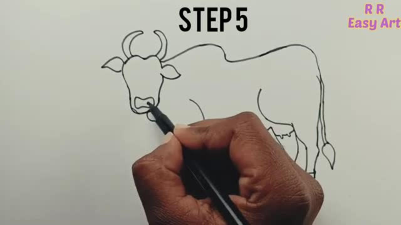 Drawing cow | Drawing cow step by step | How to - One News Page VIDEO