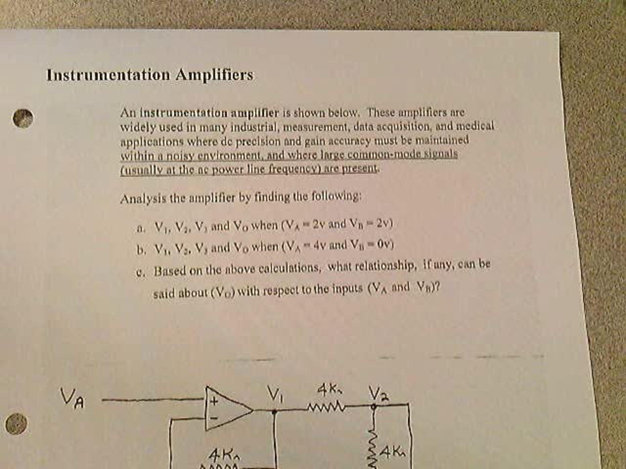 Introduction to the Instrumentation Amplifier - One News Page VIDEO Introduction to the Instrumentation Amplifier - One News Page VIDEO