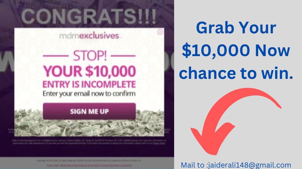 Grab Your $10,000 Now chance to win. - One News Page VIDEO