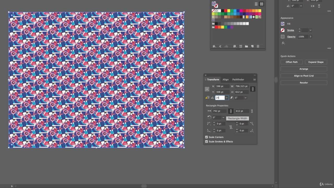Advanced repeating pattern swatches in Adobe - One News Page VIDEO