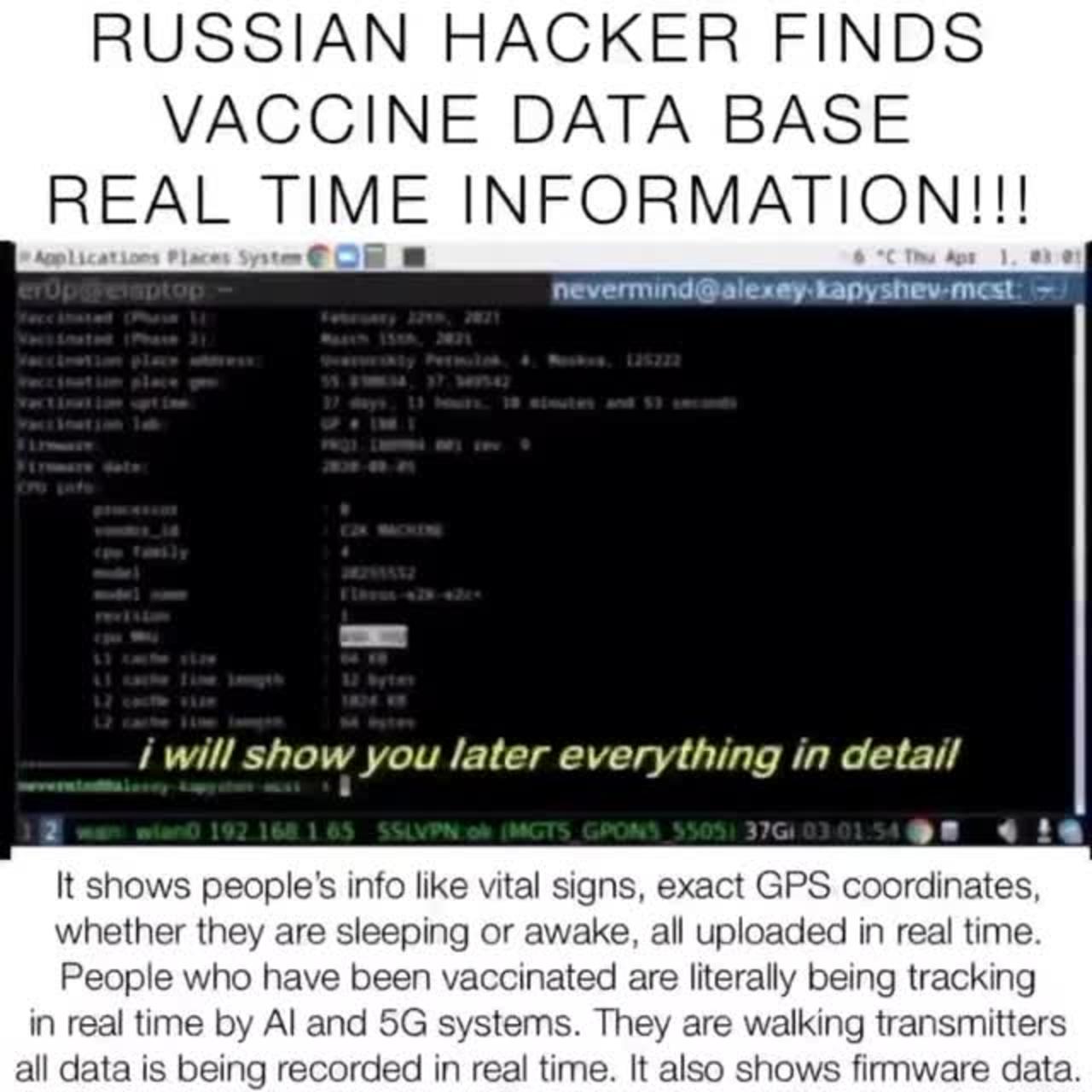 Russian hacker finds vaccine database real time - One News Page VIDEO