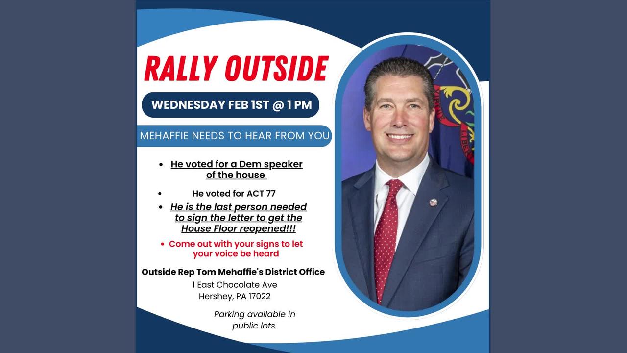 Protest at PA State Representative Thomas - One News Page VIDEO