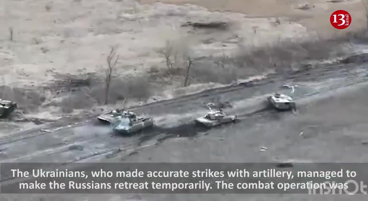 Advancing Russian tank column met with Ukrainian - One News Page VIDEO