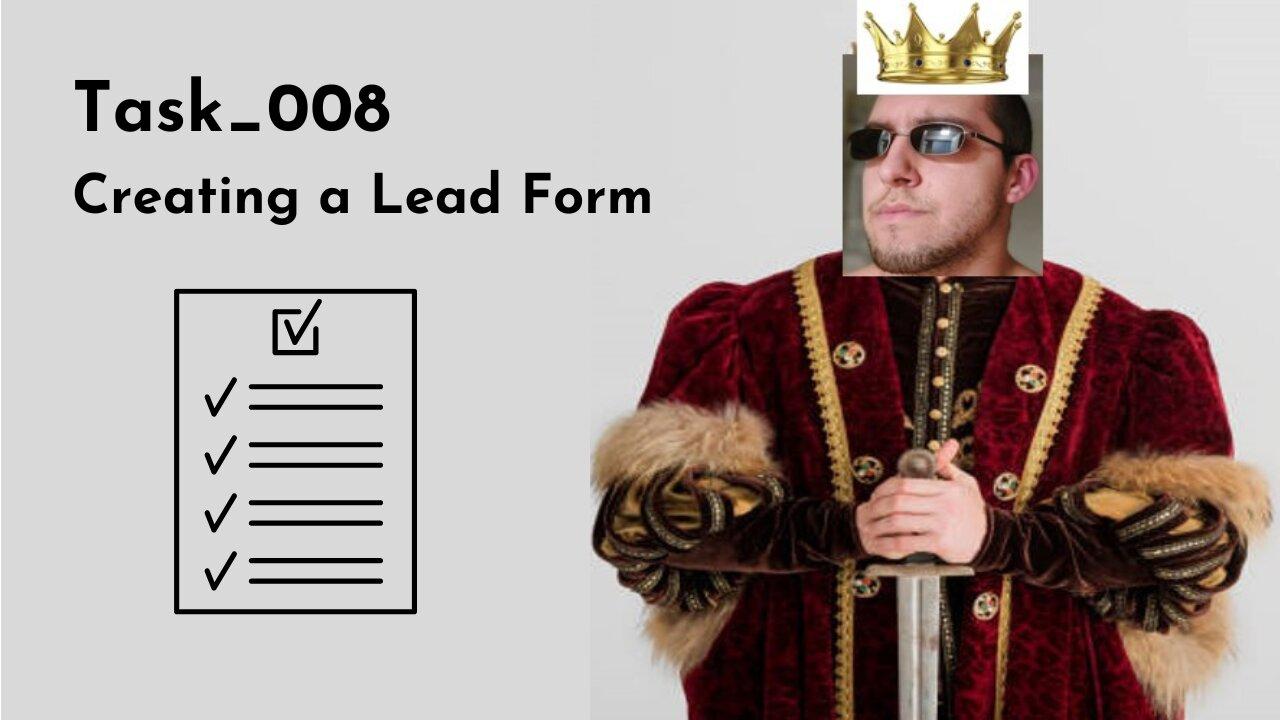 Task_009 | Creating a Lead Form - One News Page VIDEO