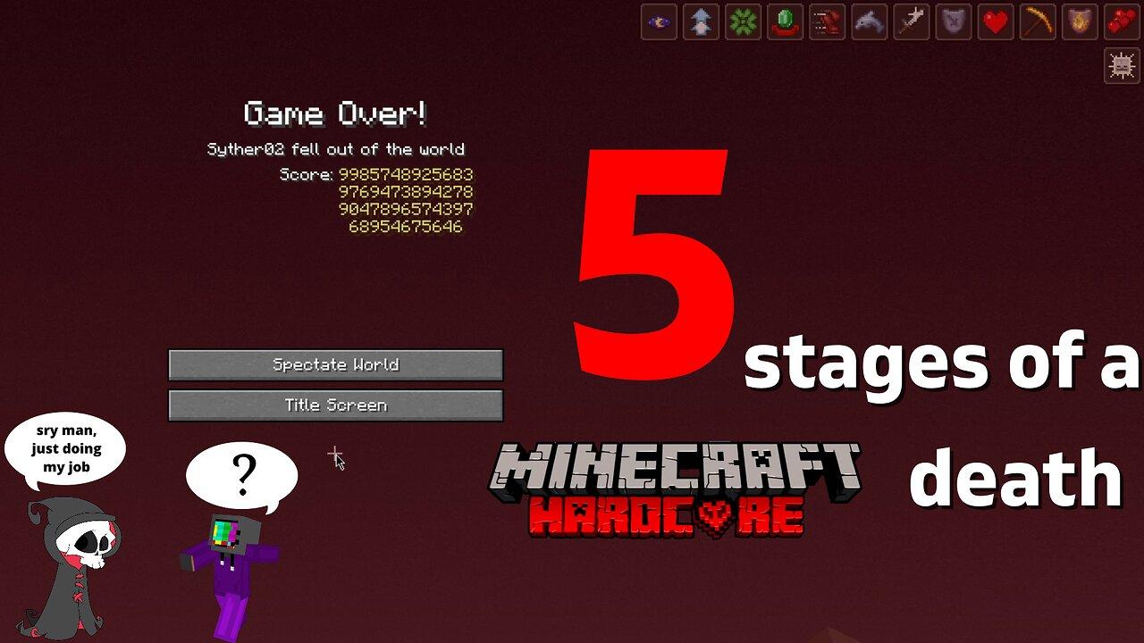 The 5 Stages of Losing a Minecraft Hardcore - One News Page VIDEO