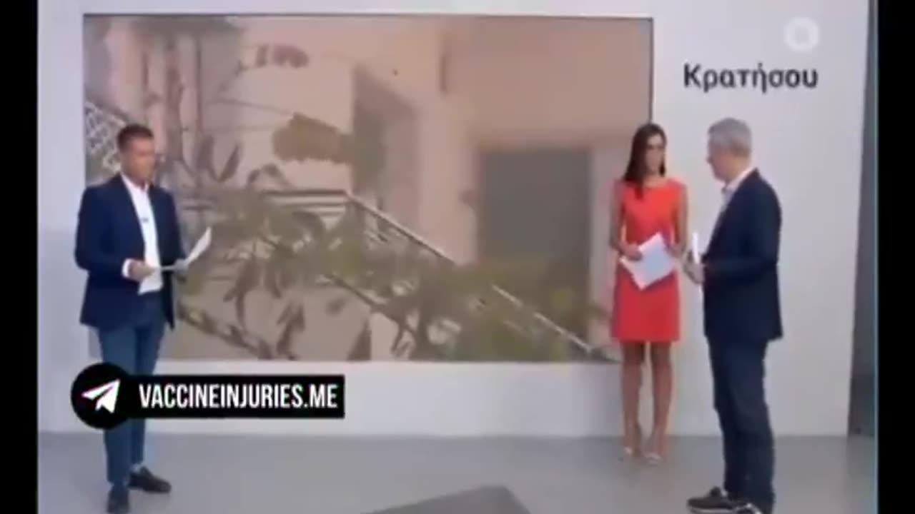 Greek TV presenter does a 'Pfizer' - One News Page VIDEO