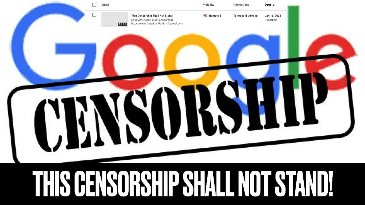 This Censorship Shall Not Stand! - One News Page VIDEO