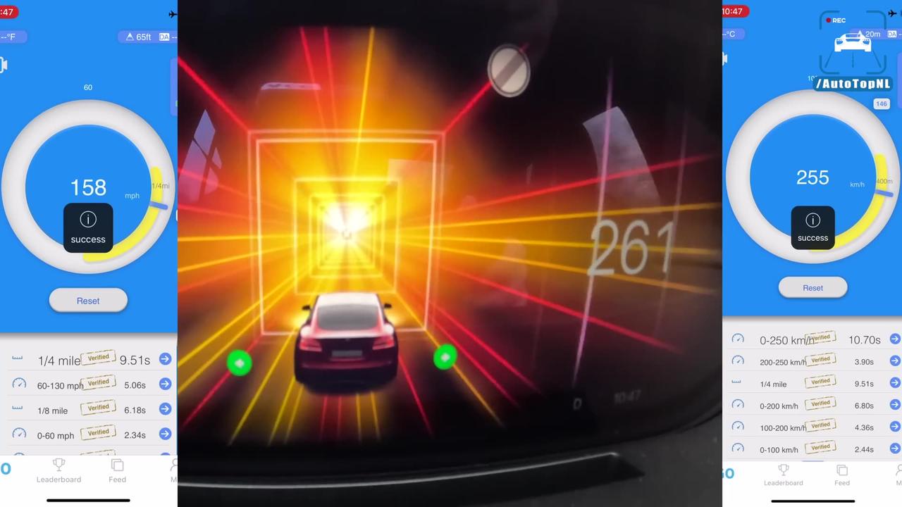 1020HP TESLA MODEL S PLAID 0-60 0-100 100-200 - One News Page VIDEO