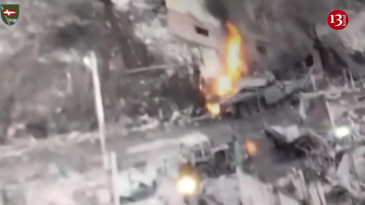 Downed Russian T-90M tank continues to burn - One News Page VIDEO