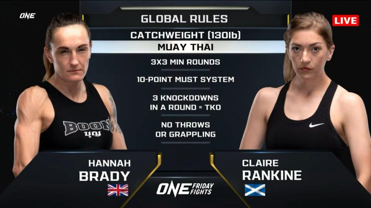 ONE CHAMPIONSHIP FF5 HANNAH BRADY VS CLAIRE - One News Page VIDEO