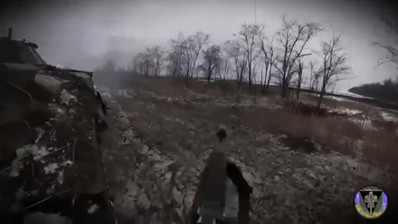 Ukrainians Fire Behind the Cover Of APC - One News Page VIDEO