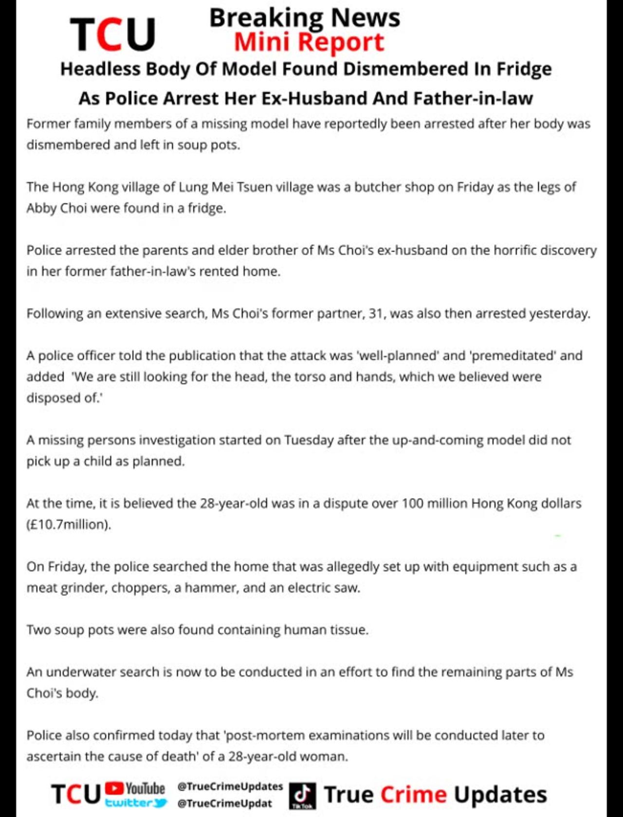 Headless Body Of Model Found Dismembered In - One News Page VIDEO