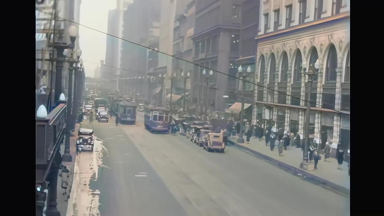 1930's Chicago & New York in Color. - One News Page VIDEO