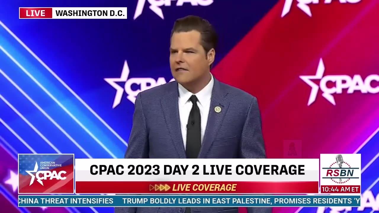 Matt Gaetz @ CPAC: Defund FBI, CDC, ATF, DOJ, - One News Page VIDEO