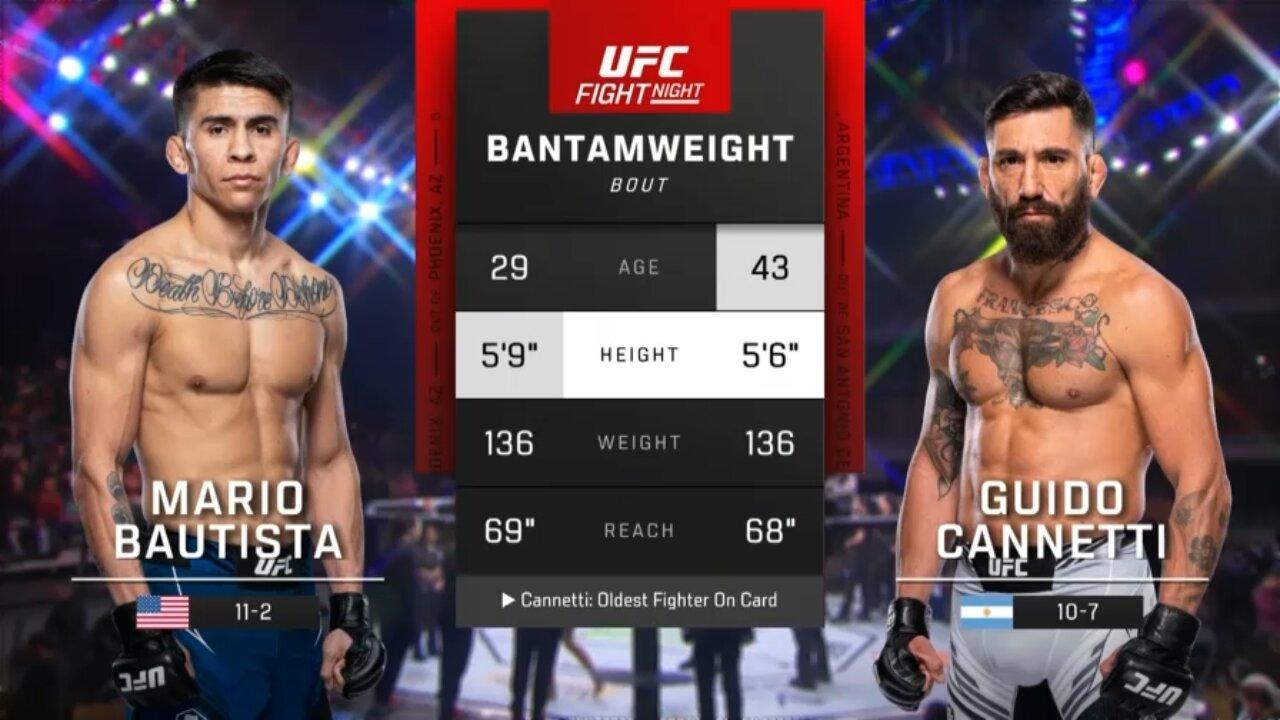 UFC - FIGHT NIGHT MARIO BAUTISTA VS GUIDO - One News Page VIDEO