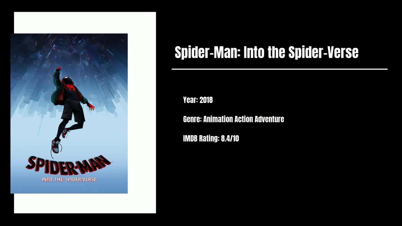Best Movies To Watch #49 - Spider-Man: Into the - One News Page VIDEO