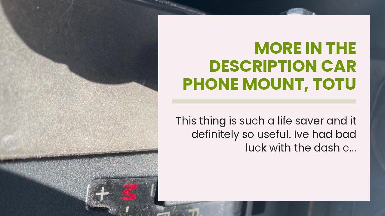 More In The Description Car Phone Mount, TOTU - One News Page VIDEO