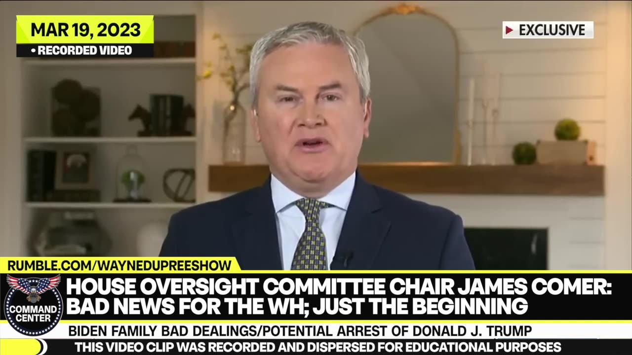 Rep. Comer details 'bad news for the White - One News Page VIDEO