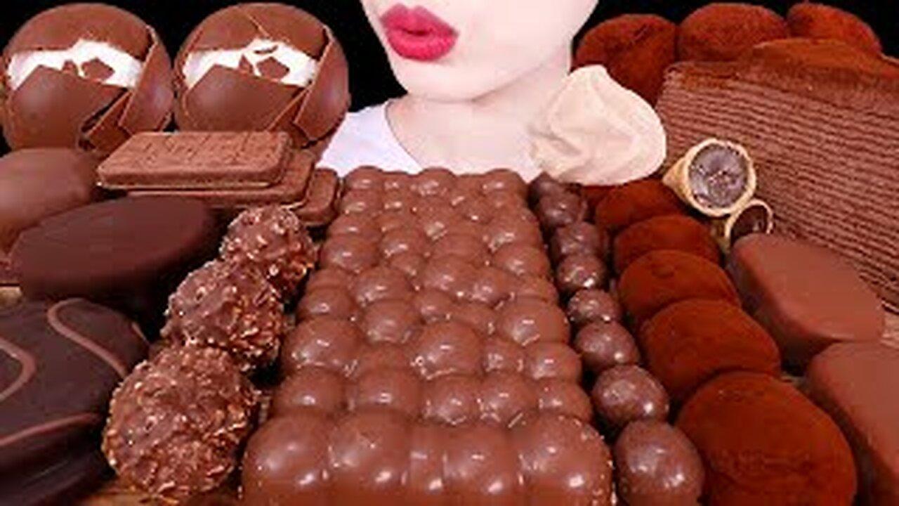 Asmr Mukbang｜chocolate Marshmallow Kinder Rice One News Page Video