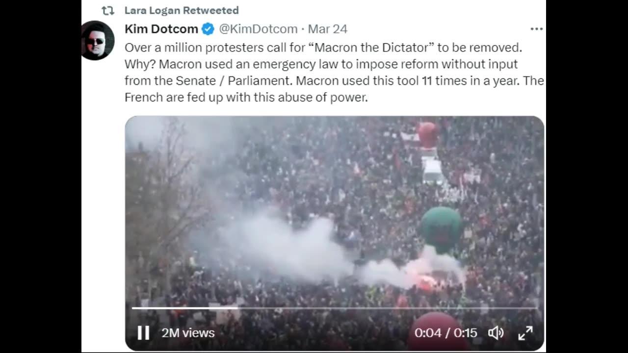 Huge protest in France against WEF sock puppet - One News Page VIDEO