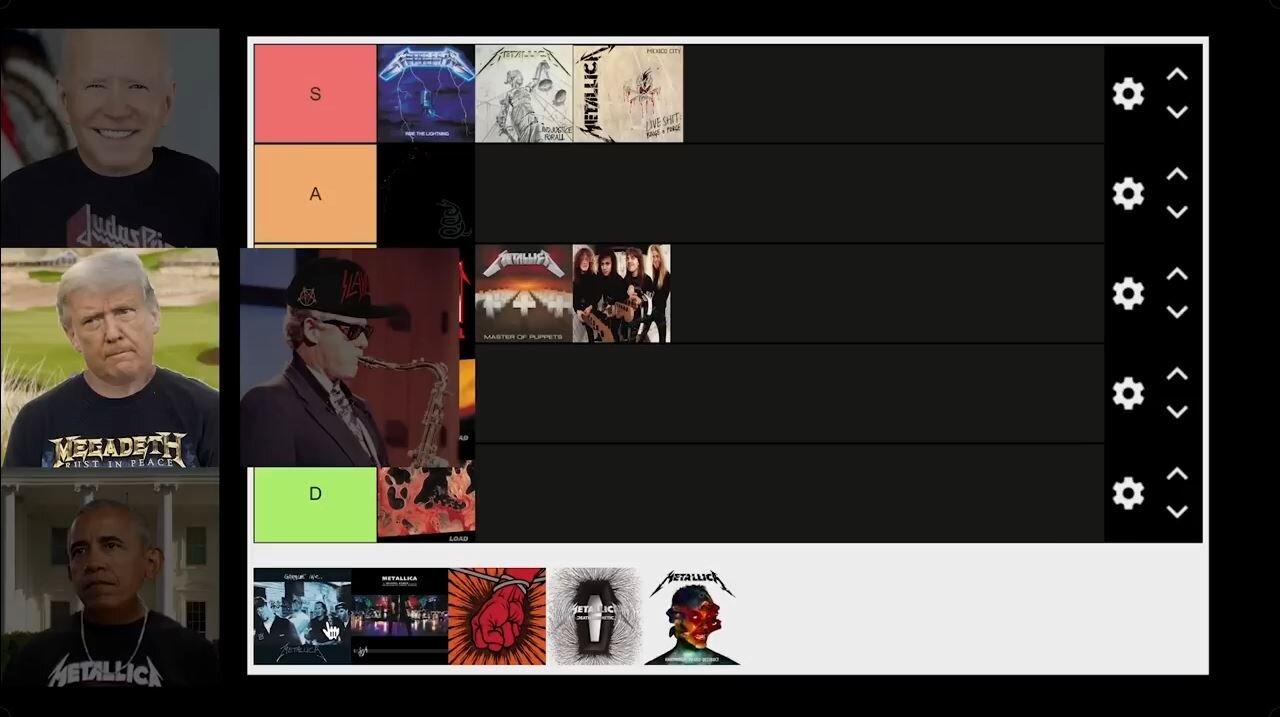 AI presidents make a Metallica album tier list - - One News Page VIDEO