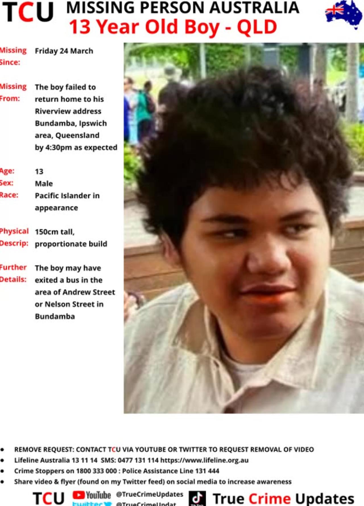 Missing Person Australia - 13 Year Old Boy - - One News Page VIDEO