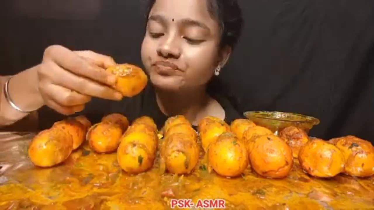 ASMR EATING 50 BOILED MASALA EGG CHALENGE - One News Page VIDEO