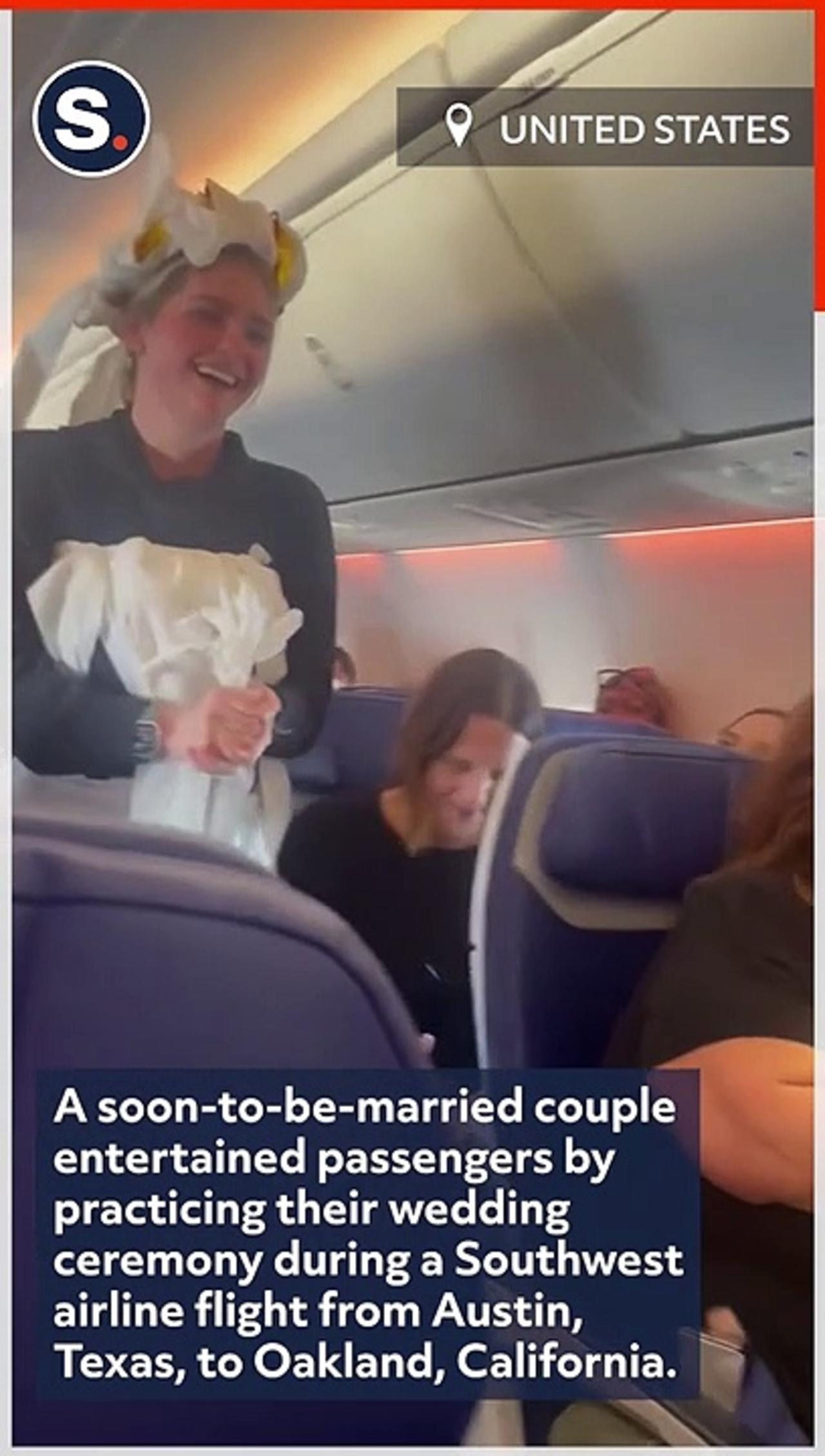 Flight Celebrates Bride-To-Be by Having Her Walk - One News Page VIDEO