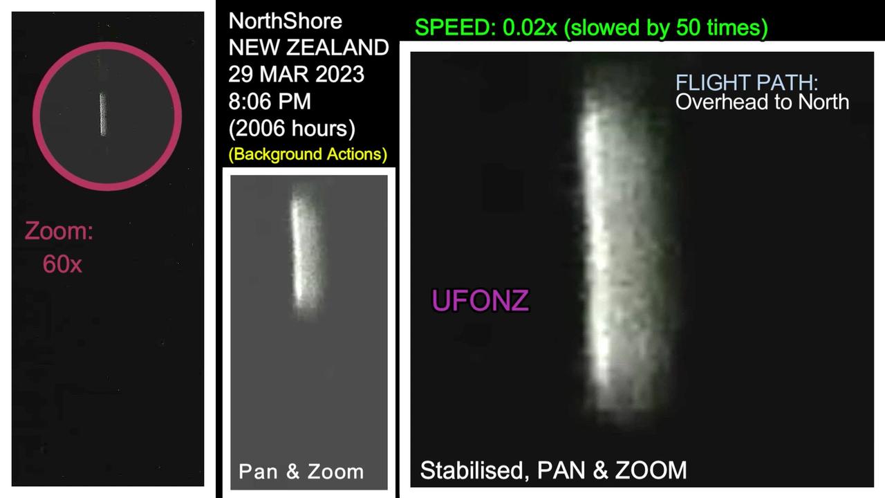 Elongate UFO captured on video over sky/space of - One News Page VIDEO