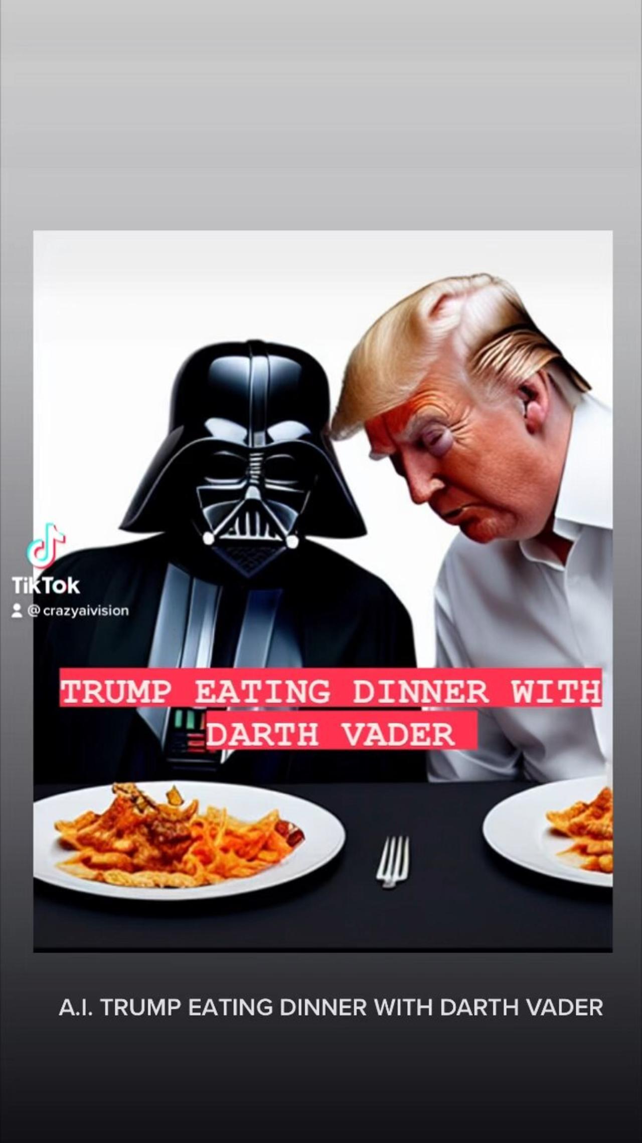Trump eating dinner with Darth Vader - One News Page VIDEO