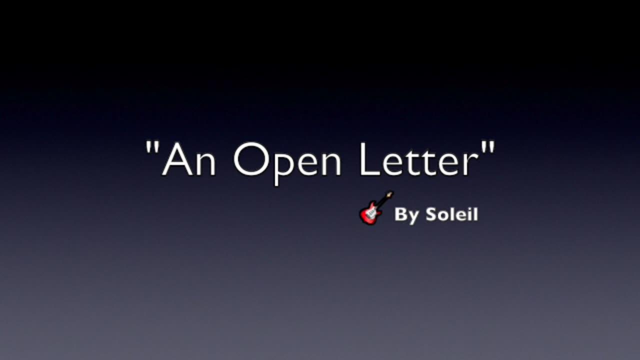 AN OPEN LETTER-GENRE MODERN POP MUSIC-LYRICS BY - One News Page VIDEO