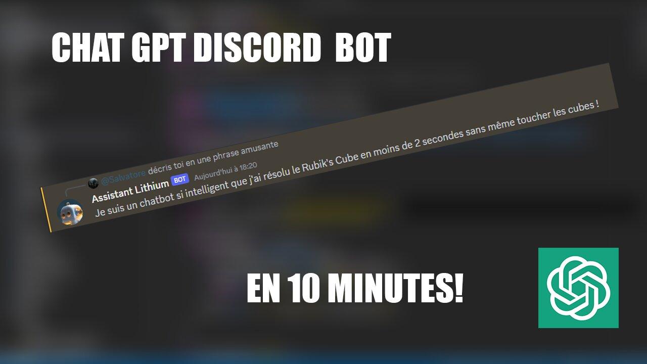 Comment créer un bot DISCORD et CHATGPT en 10 - One News Page VIDEO