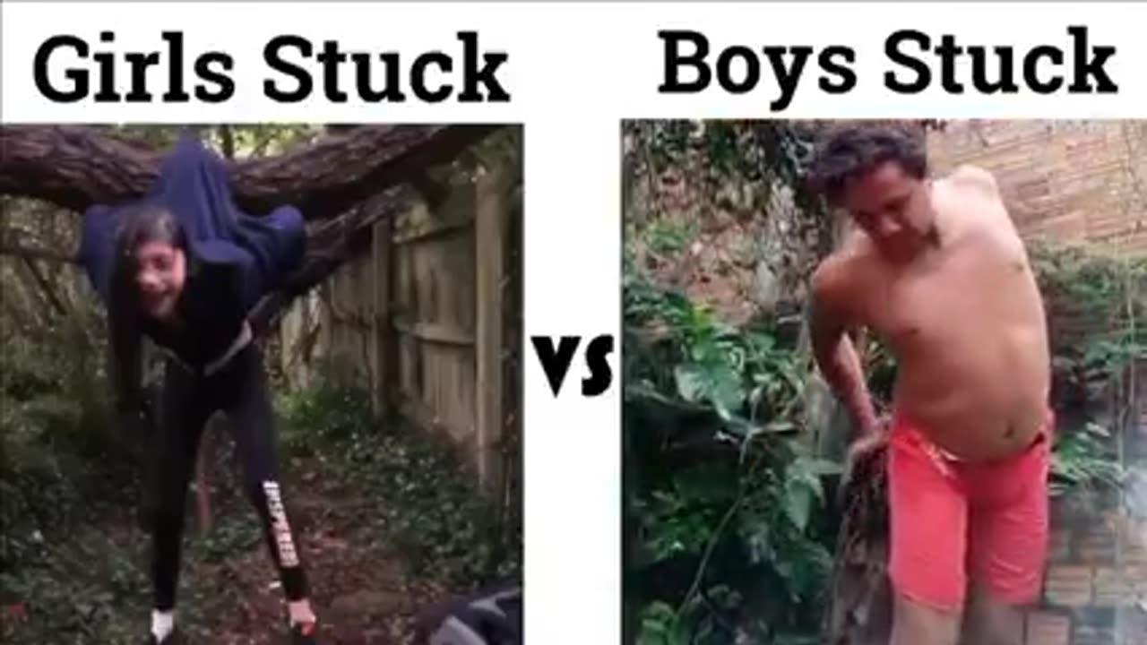 Girl stuck vs boy stuck - One News Page VIDEO