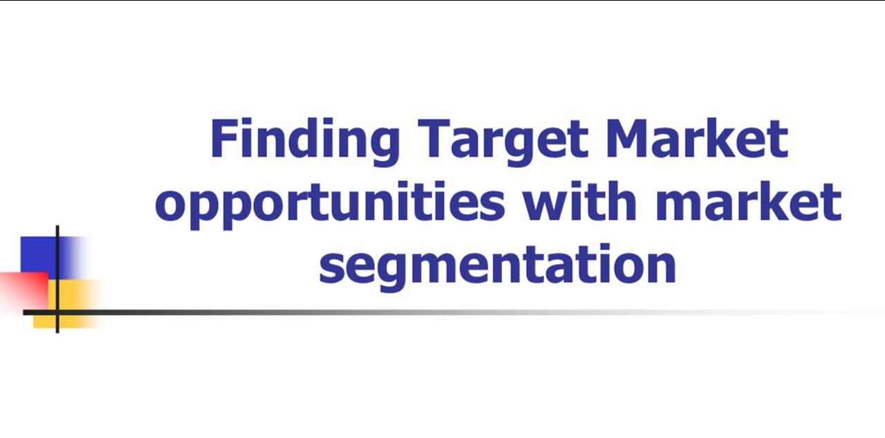 Finding Target Market opportunities with market - One News Page VIDEO