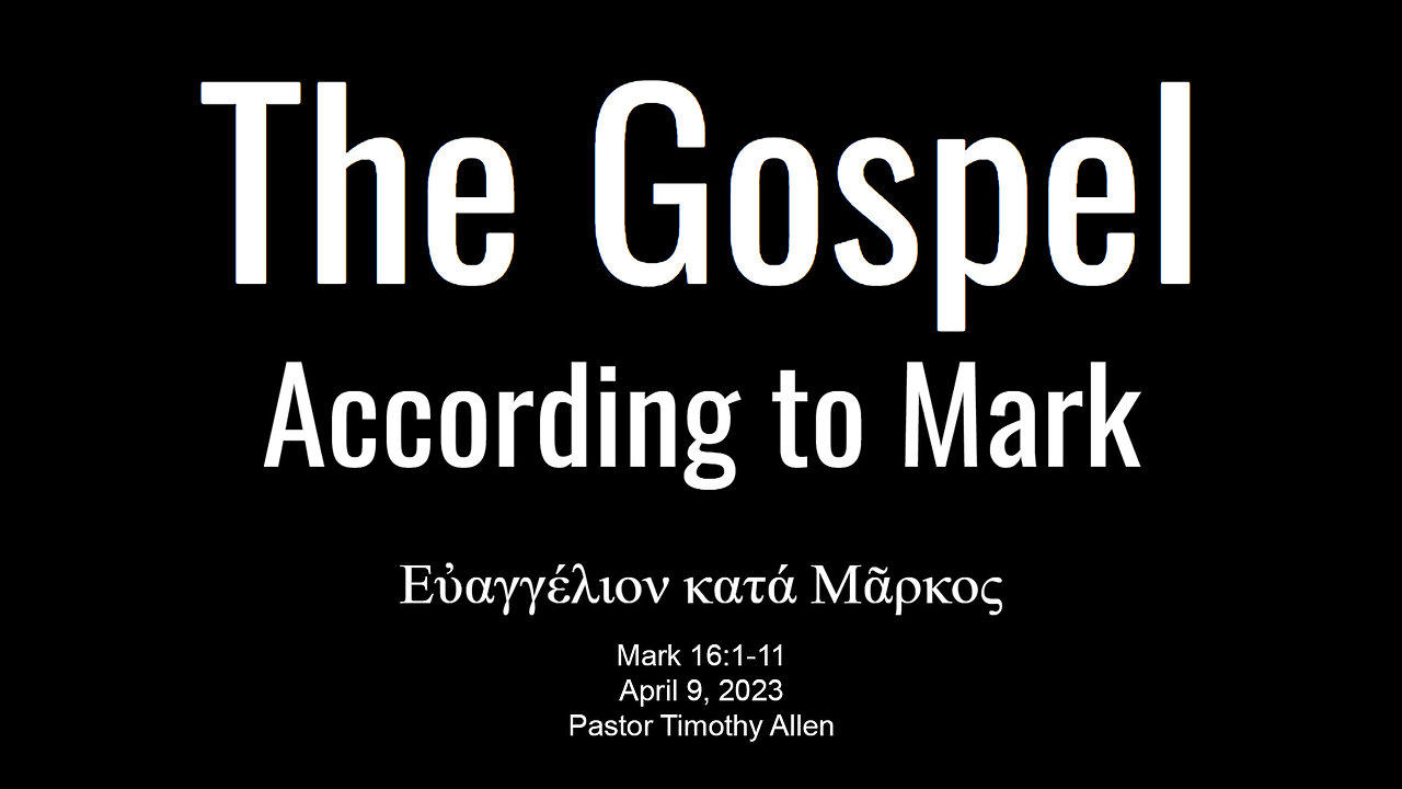 Mark 16:1-11 Jesus's Resurrection and Human - One News Page VIDEO