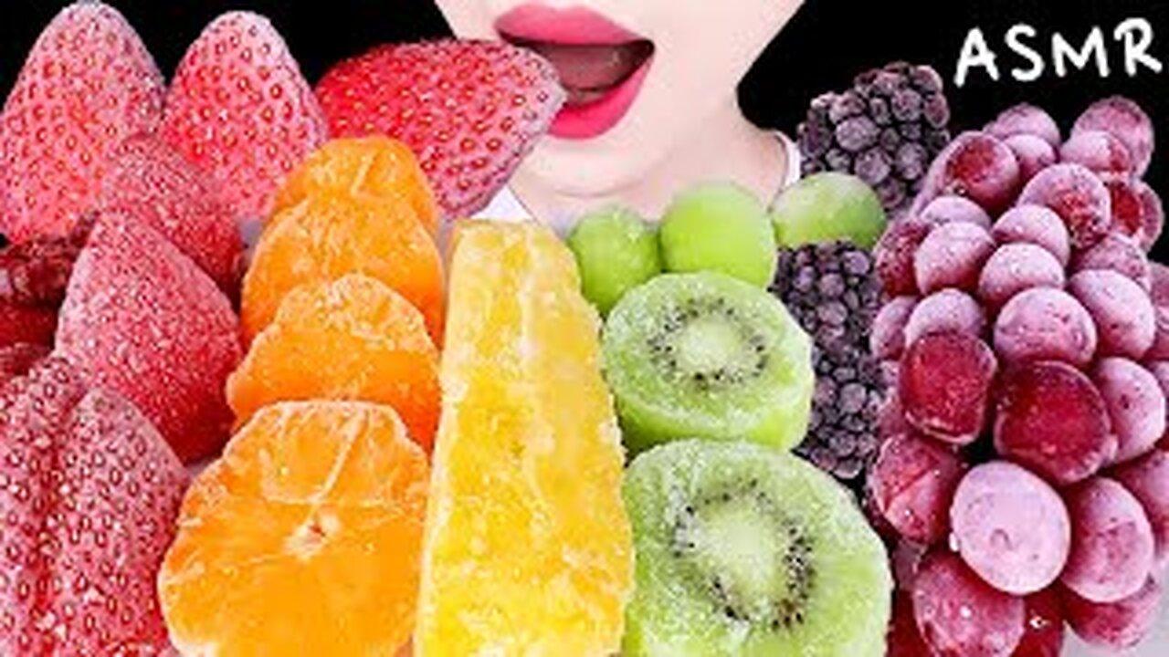 ASMR FROZEN FRUITS 얼린과일 STRAWBERRY, - One News Page VIDEO