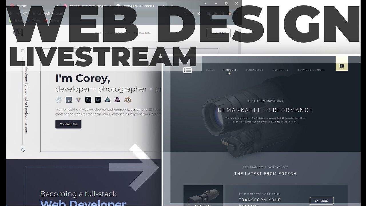 Web Design Live! Changing my portfolio design - One News Page VIDEO