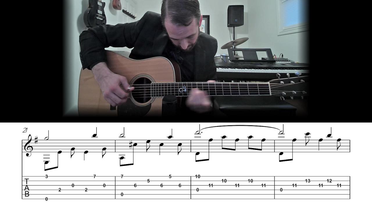 Amazing Grace - Fingerstyle Guitar Lesson (Sheet - One News Page VIDEO