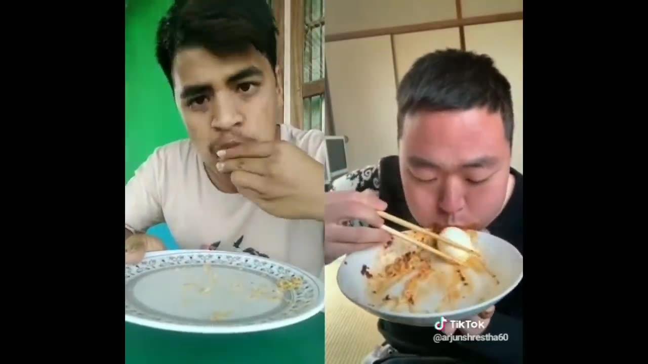 Very Funny Food Challenge On TikTok | Who will - One News Page VIDEO