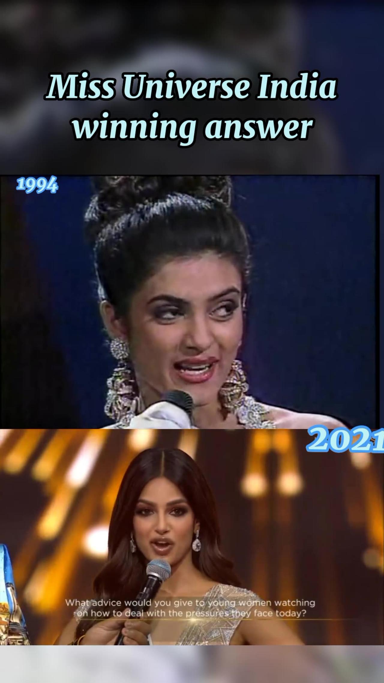 Miss universe India and their winning answer - One News Page VIDEO