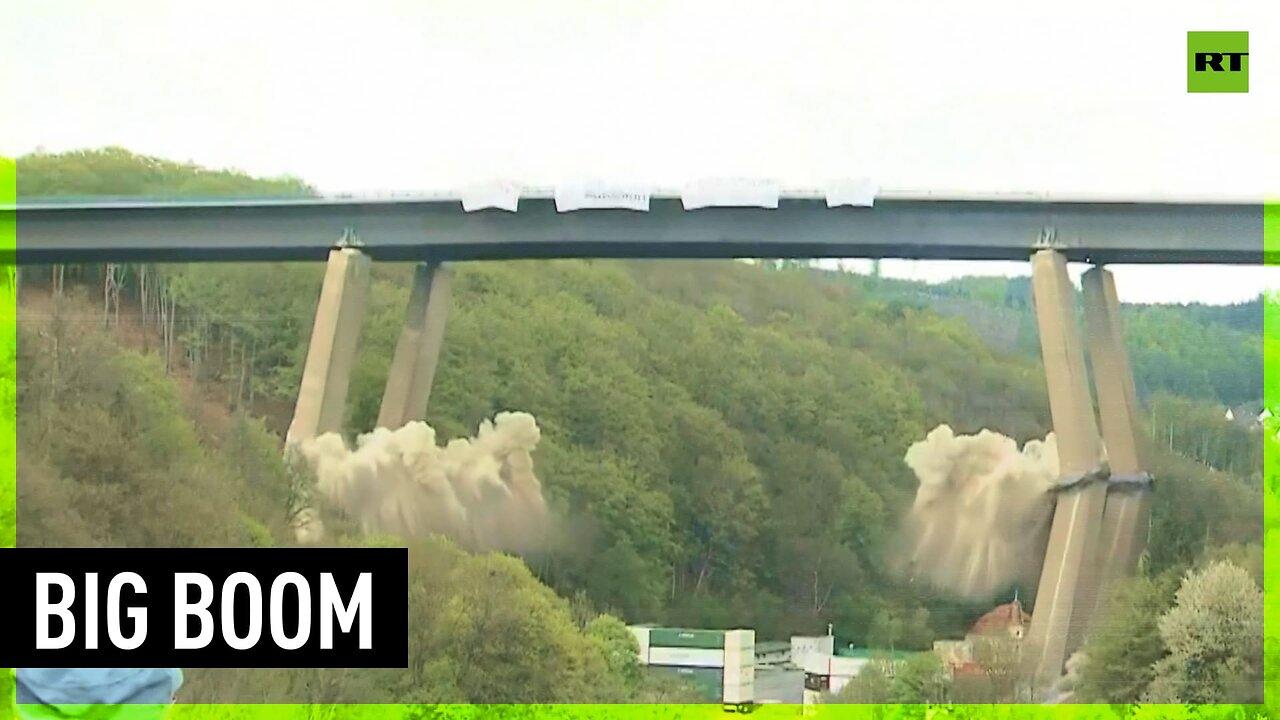 Spectacular demolition | Germans blow up bridge - One News Page VIDEO