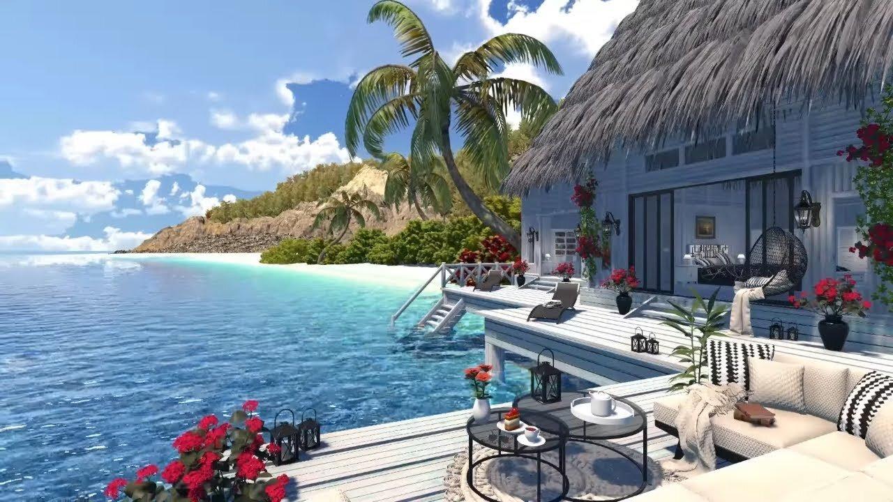 Maldives Beach House | Day & Sunset Ambience - One News Page VIDEO