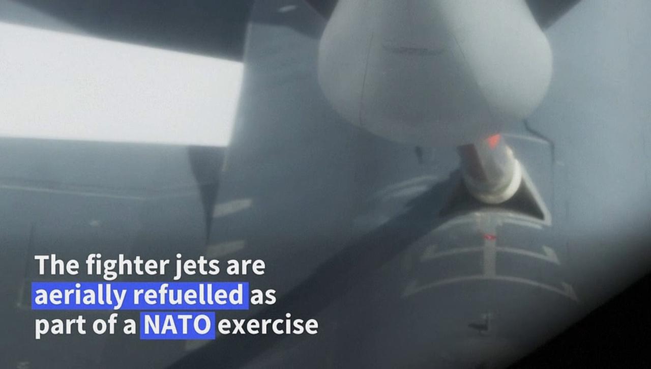 F15 fighter jets aerially refuelled in Arctic - One News Page VIDEO