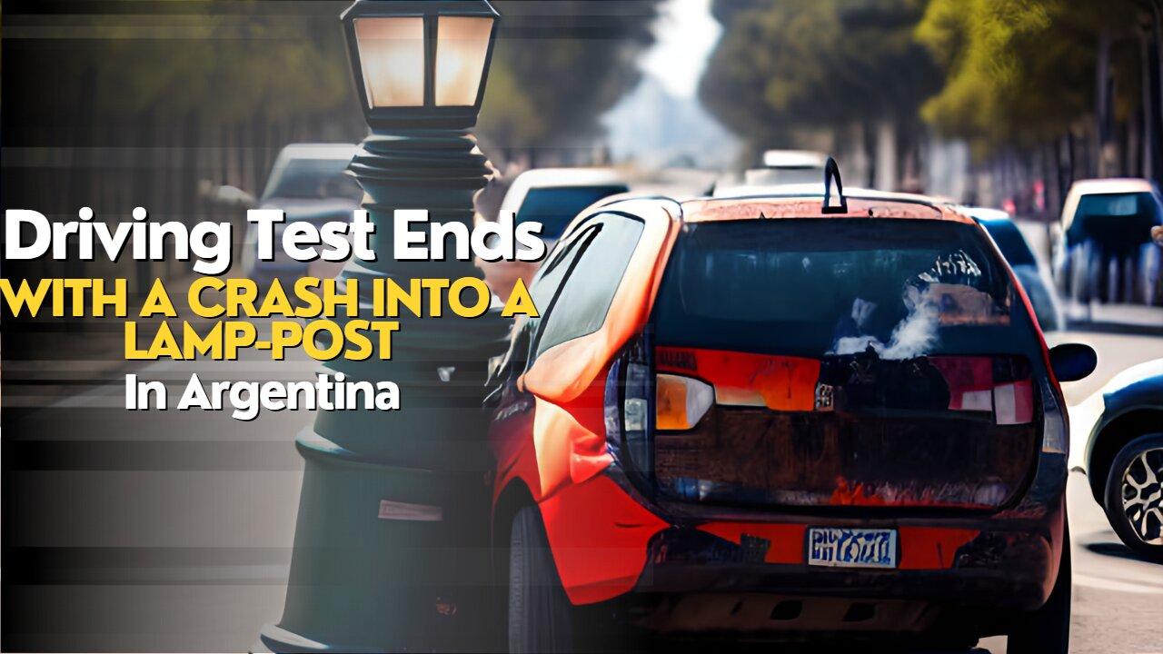 Driving Test Ends with Lamp-Post Crash in - One News Page VIDEO