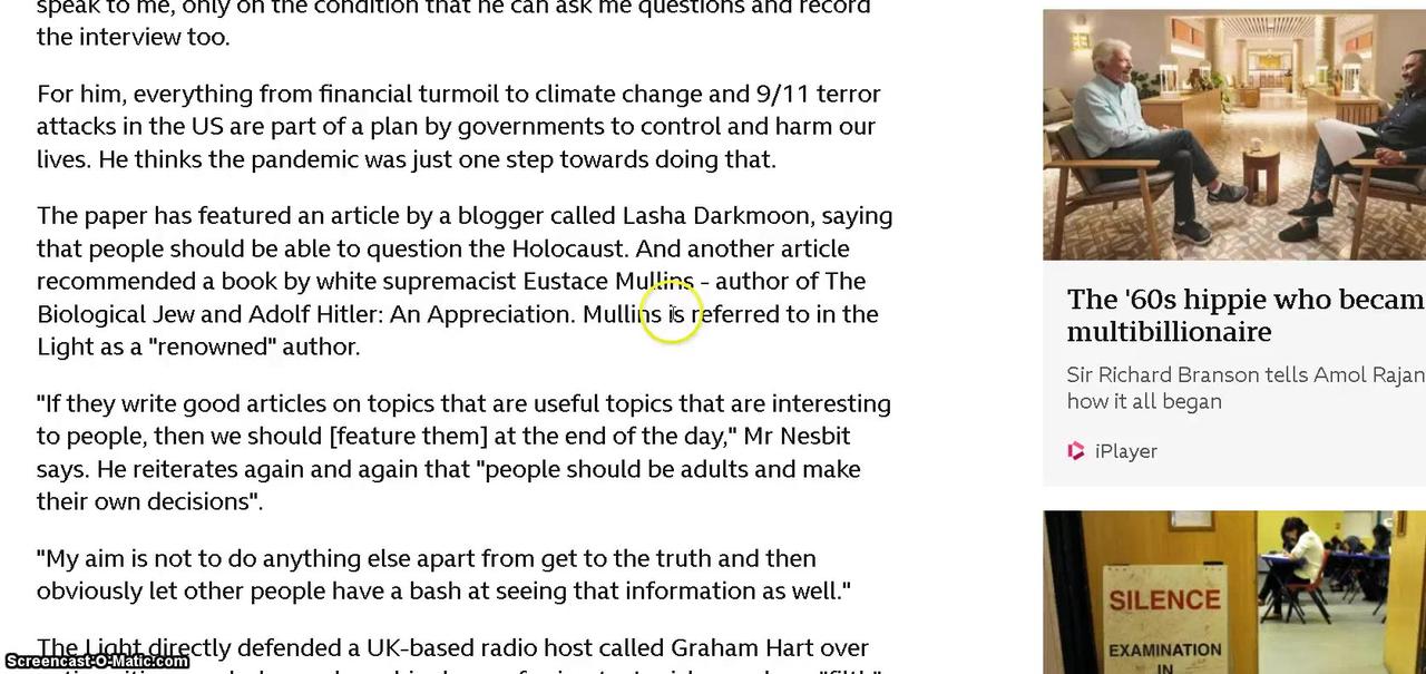 BBC attack the light paper - One News Page VIDEO