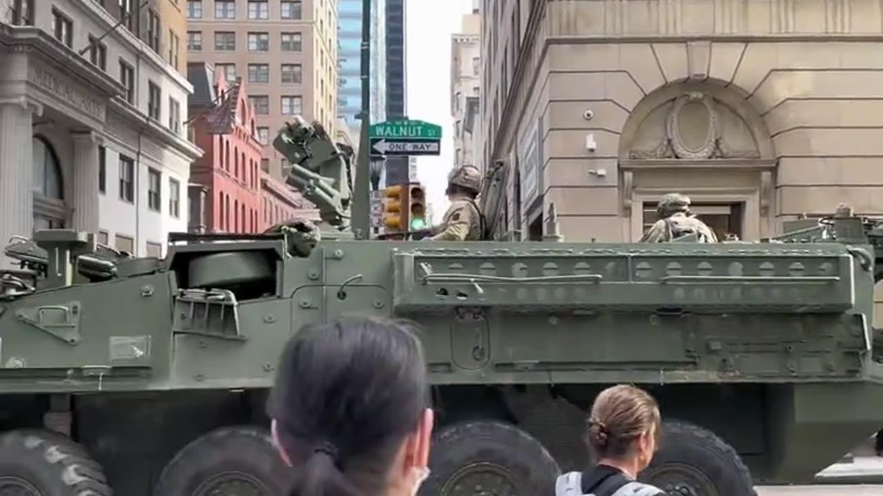 Military vehicles spotted in downtown - One News Page VIDEO