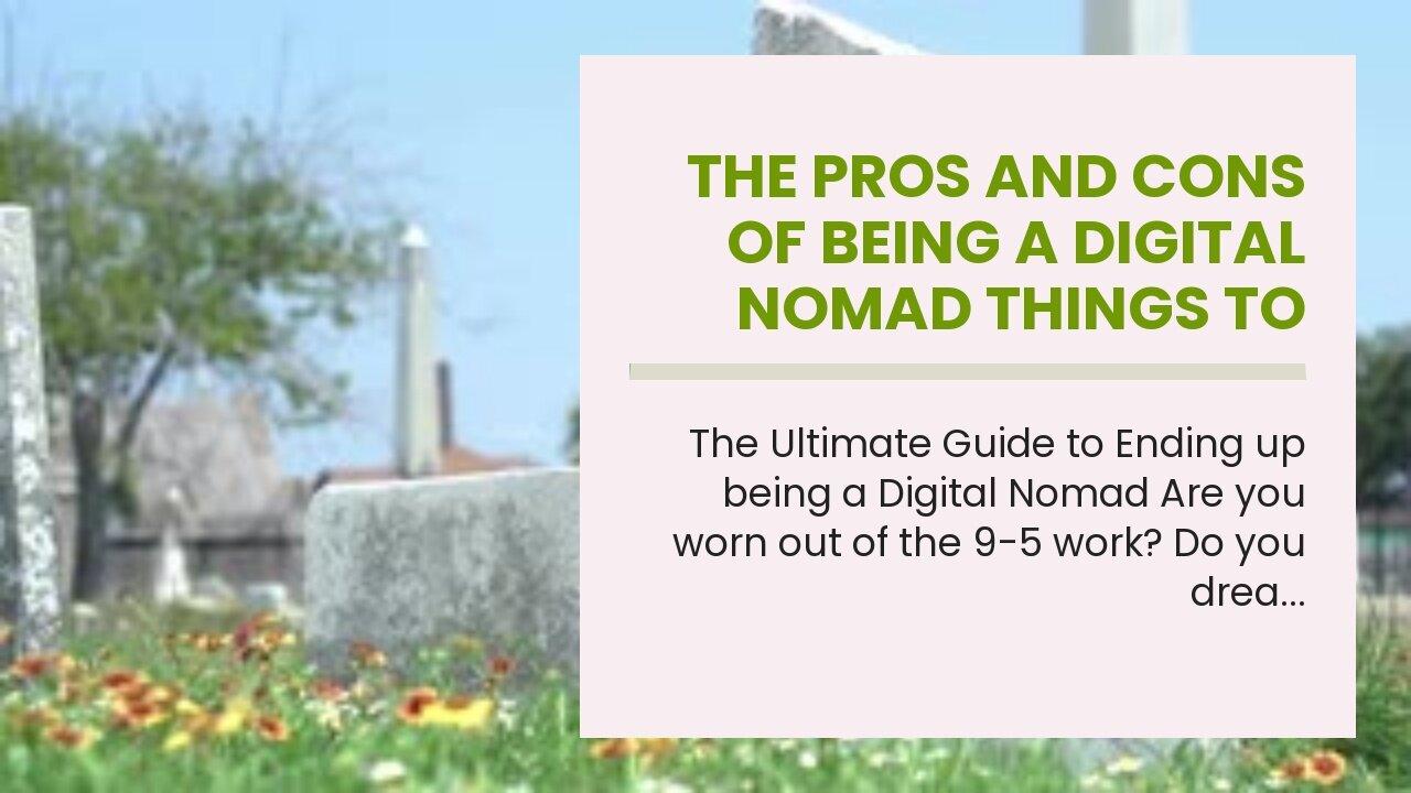 The Pros and Cons of Being a Digital Nomad - One News Page VIDEO