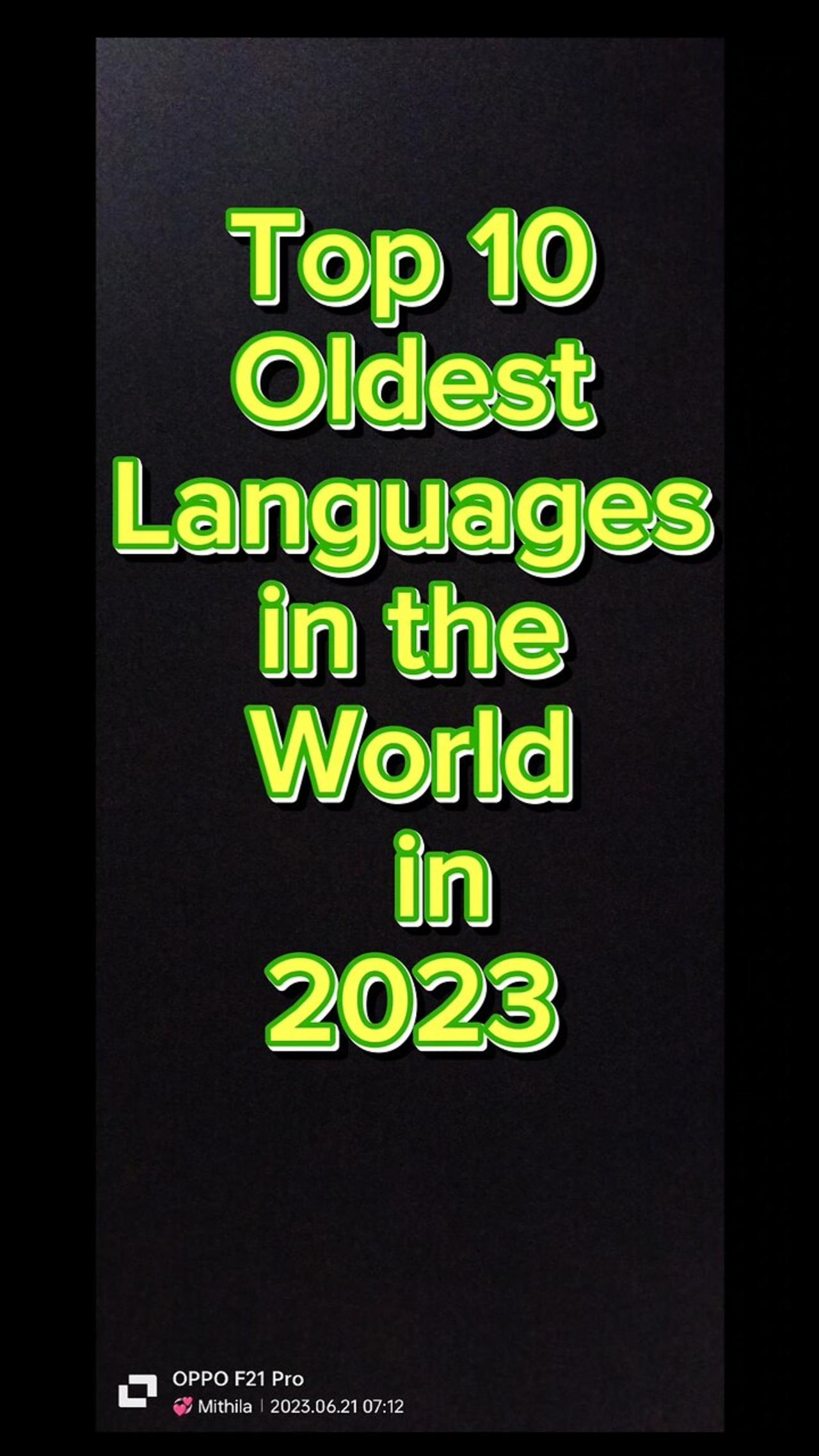 Top 10 Oldest Languages in the world upto 2023 - One News Page VIDEO