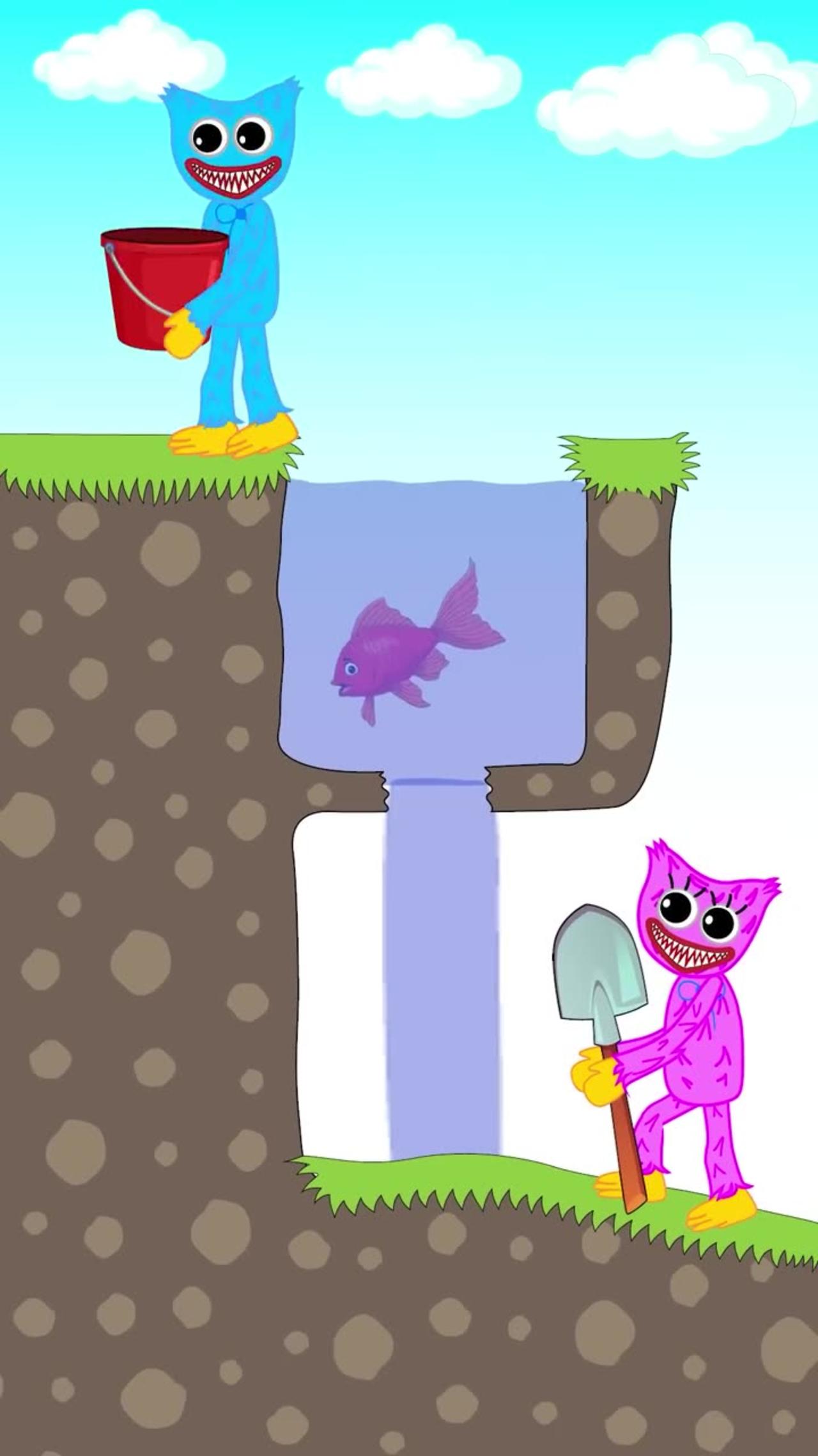 Huggy Wuggy Saved the Fish And taught Kissy - One News Page VIDEO