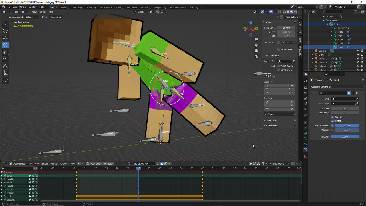 Minecraft Legacy style character in Blender - One News Page VIDEO